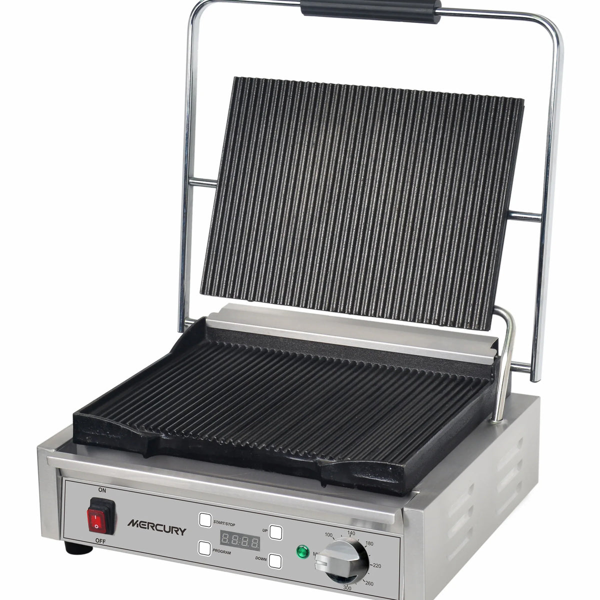 MEP-M-SATRR Mercury single countertop ribbed grill with digital timer ...